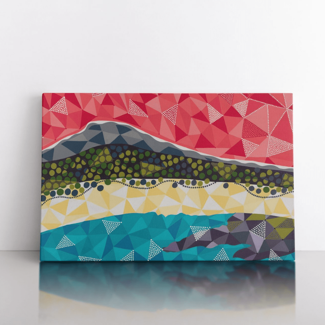 Pink Lake - Rectangle Canvas Print - Helen Ansell Art